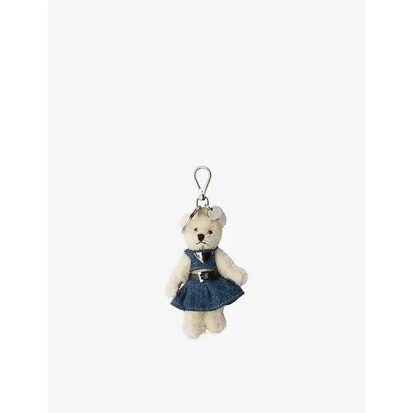 Prada Teddy Small Keychain Charm - White