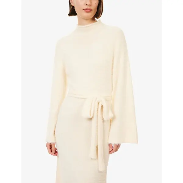 PRETTY LAVISH Brushed-knit Midi Dress - Cream | Editorialist