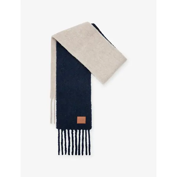 Loewe Colour-block Branded Wool-blend Scarf