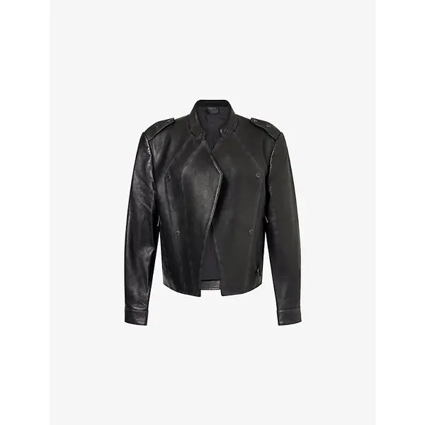TEAM WANG DESIGN Open-front Leather Jacket