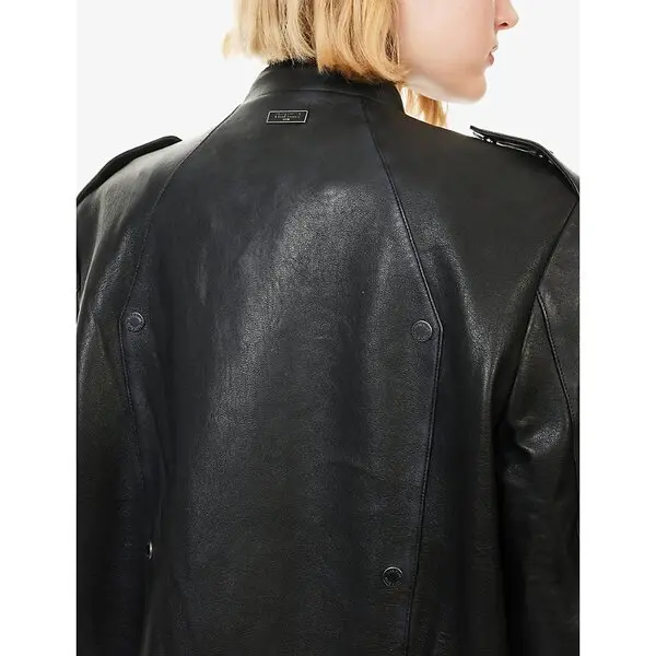 TEAM WANG DESIGN Open-front Leather Jacket