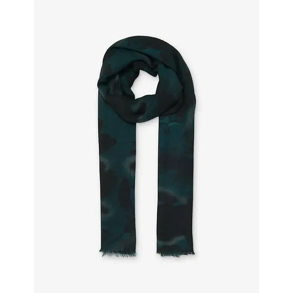 LEEM Organic Print Modal-jersey Scarf - Green