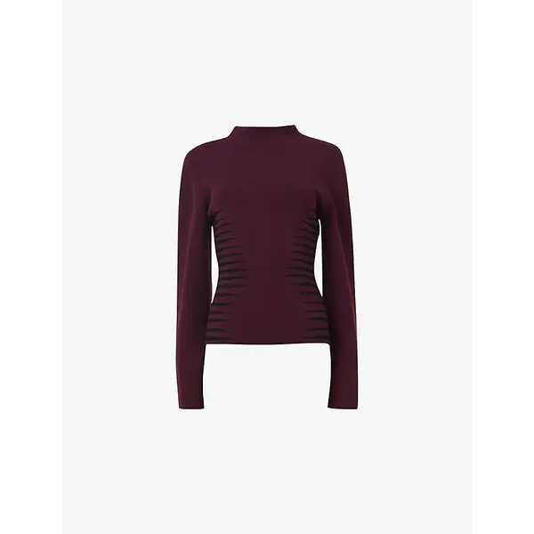 LEEM Jacquard Slim-fit Knitted Top