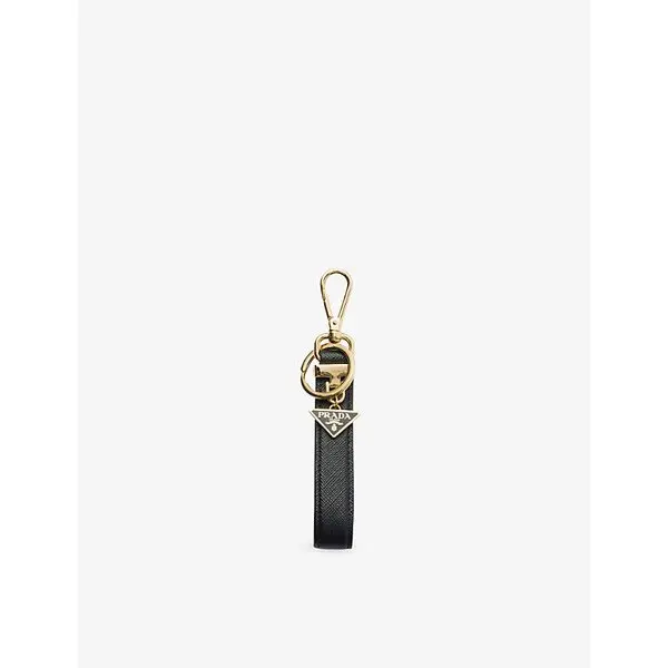 Prada Saffiano Leather Keychain - Black