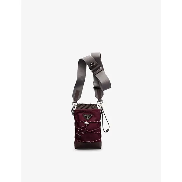Prada Speedrock Re-nylon And Leather Smartphone Case - Burgundy