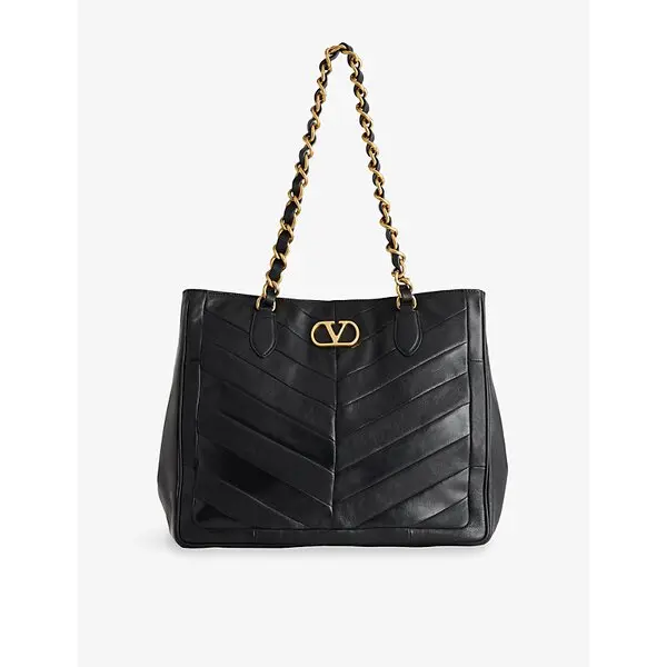 Valentino Garavani Laseine Leather Tote Bag - Nero