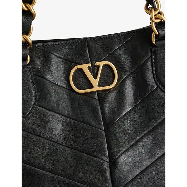 Valentino Garavani Laseine Leather Tote Bag - Nero
