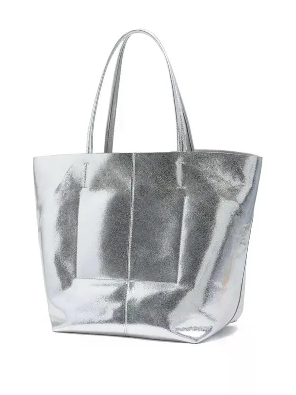 Bimba Y Lola Large Tote Bag With Logo Detail - Silver