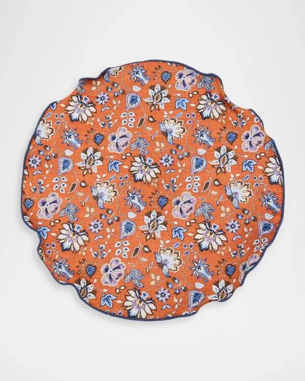 EDWARD ARMAH Apos;s Reversible Floral To Medallion Silk Pocket Circle - Orange