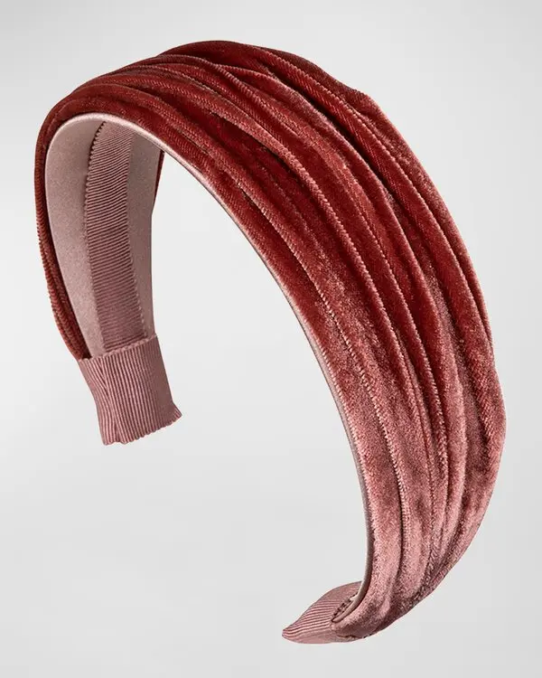 JENNIFER BEHR Natasha Velvet Headband - Antique Rose