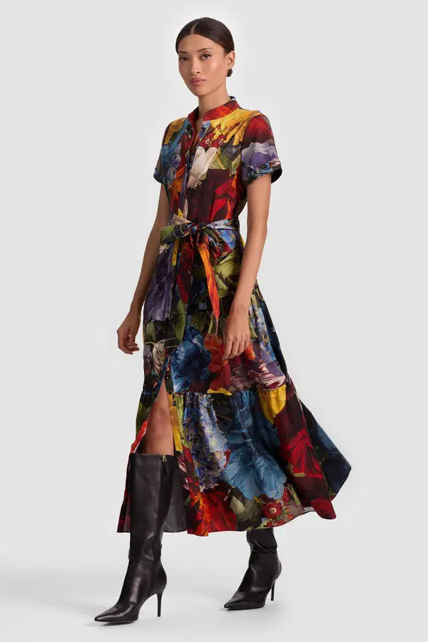 Alice + Olivia Lucy Midi Shirt Dress - Floral