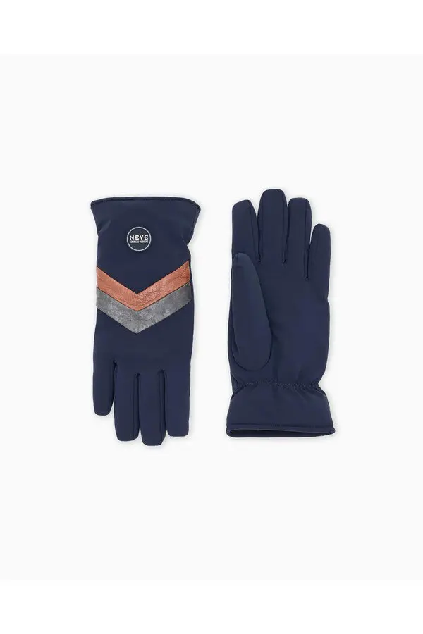 Giorgio Armani Neve Technical Nylon Gloves - Blue