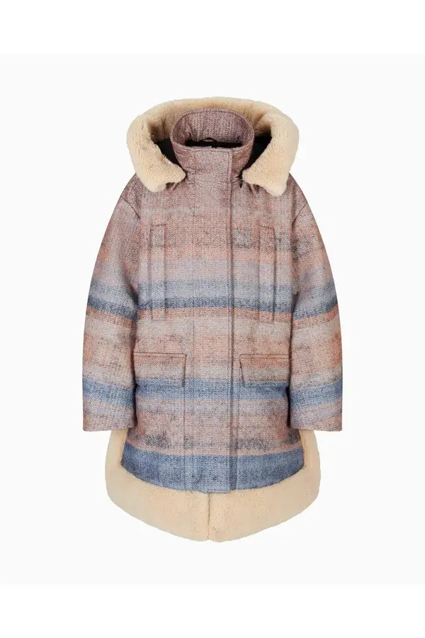 Giorgio Armani Neve Cashmere And Silk Hooded Pea Coat