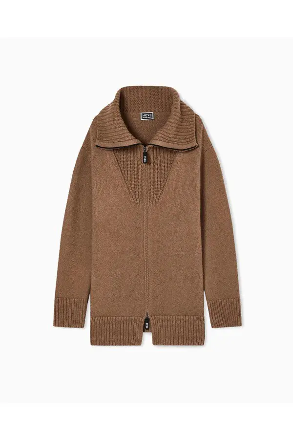 Giorgio Armani Neve Oversized Virgin Wool And Cashmere Cardigan - Brown