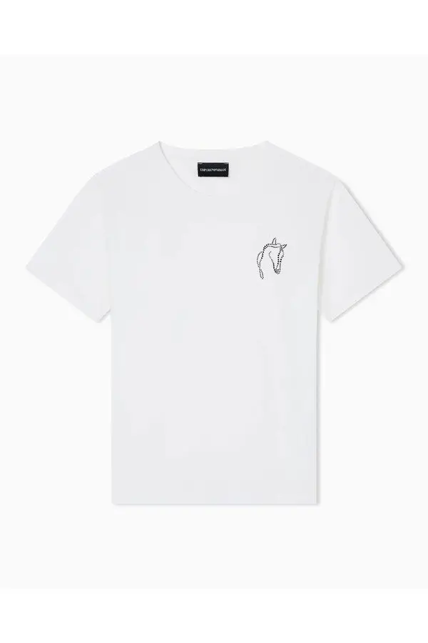 Emporio Armani Lunar New Year Rhinestone T-shirt - White