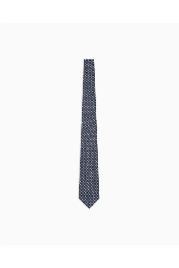 Giorgio Armani Jacquard Silk Neck Tie - Blue