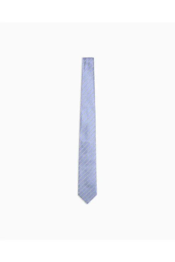 Giorgio Armani Chevron Jacquard Silk Neck Tie - Purple
