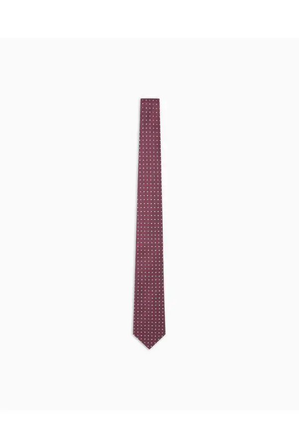 Giorgio Armani Polka-dot Jacquard Standard Tie - Burgundy