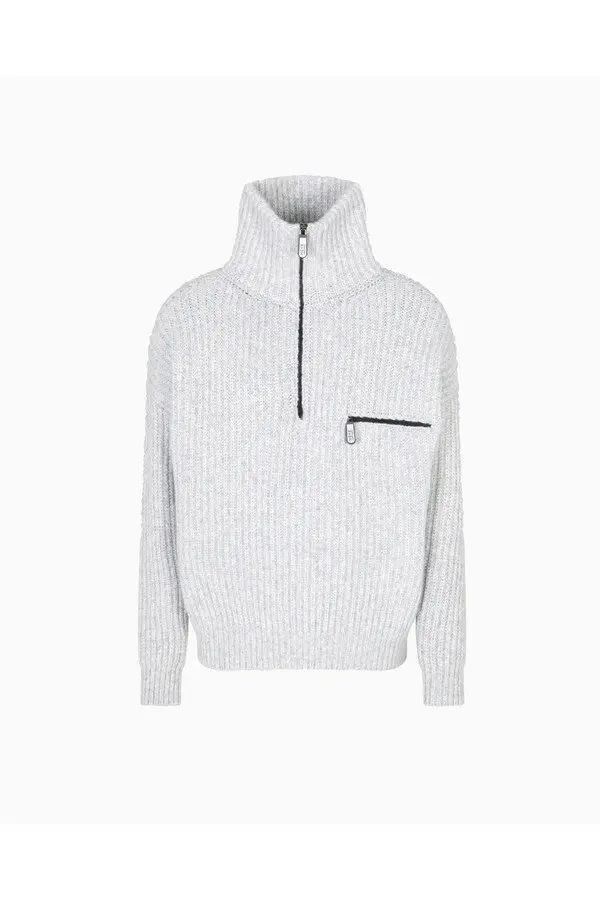 Giorgio Armani Neve Pure Cashmere Jumper With Zip - Metallic