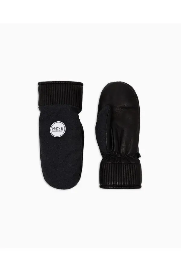 Giorgio Armani Neve Mittens - Black