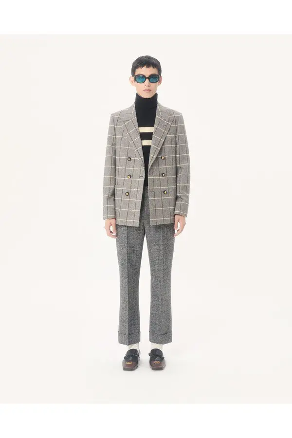 Valentino Garavani Double-breasted Wool Jacket With Check Pattern
