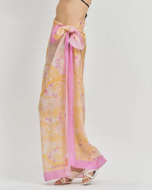 LOST PATTERN Coco Dream" Beach Sarong Wrap - Pink& Yellow