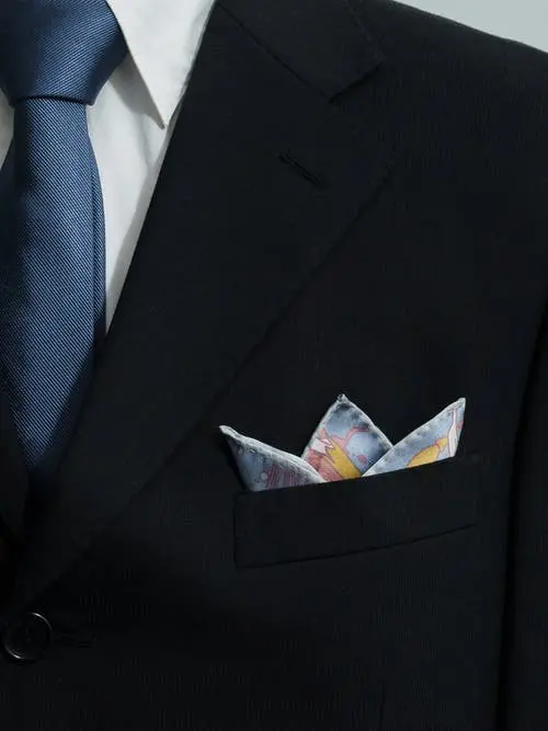 LOST PATTERN Datura" Silk Pocket Square