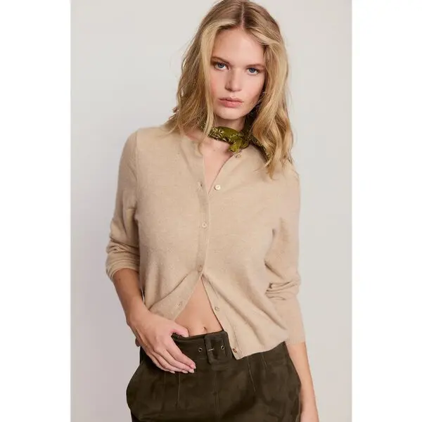 The Shirt By Rochelle Behrens Cashmere Crew Neck Sweater - Camel