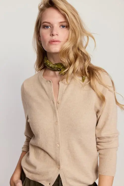 The Shirt By Rochelle Behrens Cashmere Crew Neck Sweater - Camel