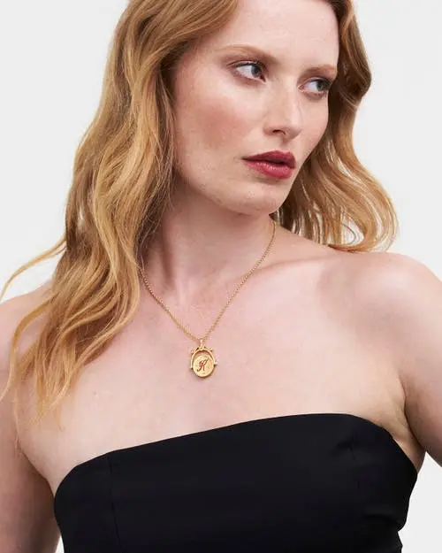FABLE ENGLAND K Initial Kalmia Spinner Chain Necklace
