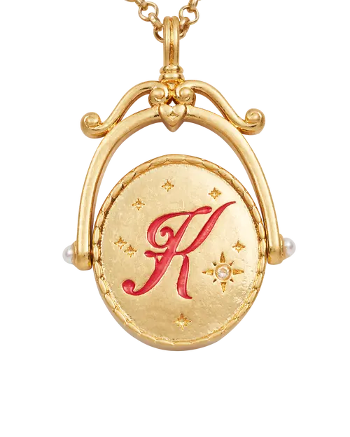 FABLE ENGLAND K Initial Kalmia Spinner Chain Necklace