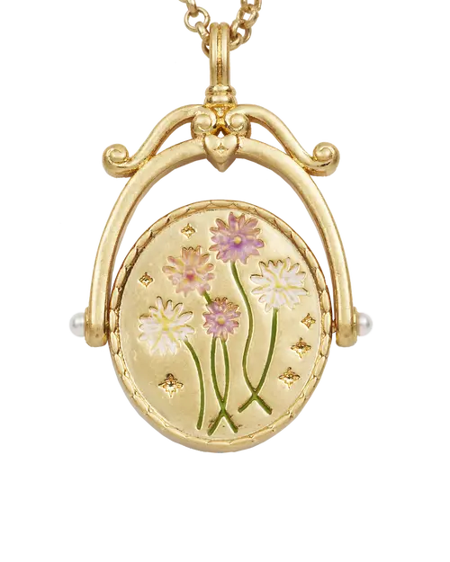 FABLE ENGLAND X Initial Xeranthemum Spinner Chain Necklace