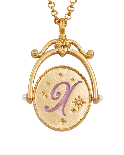 FABLE ENGLAND X Initial Xeranthemum Spinner Chain Necklace