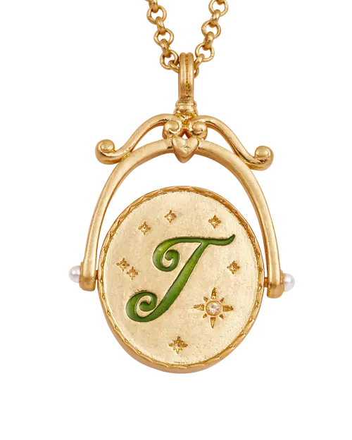 FABLE ENGLAND J Initial Spinner Chain Necklace