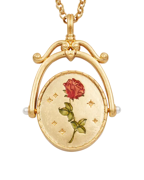 FABLE ENGLAND R Initial Rose Spinner Chain Necklace