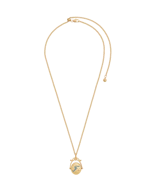 FABLE ENGLAND Initial Forget-me-not Spinner Chain Necklace