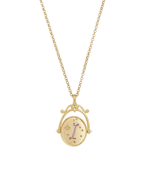 FABLE ENGLAND I Initial Iris Spinner Chain Necklace - Gold