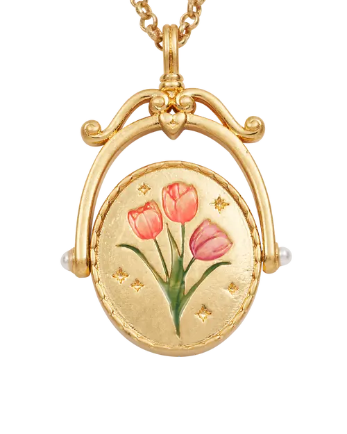 FABLE ENGLAND T Initial Tulip Spinner Chain Necklace