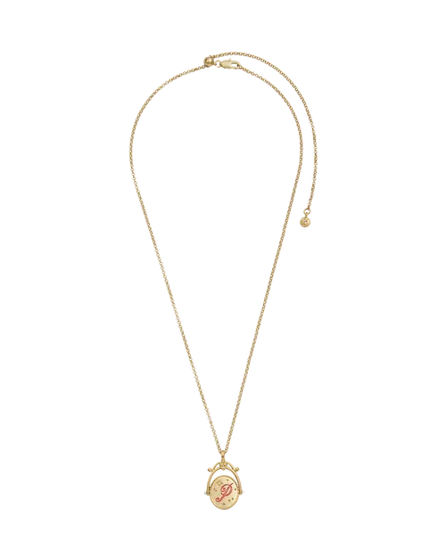 FABLE ENGLAND P Initial Peony Spinner Chain Necklace