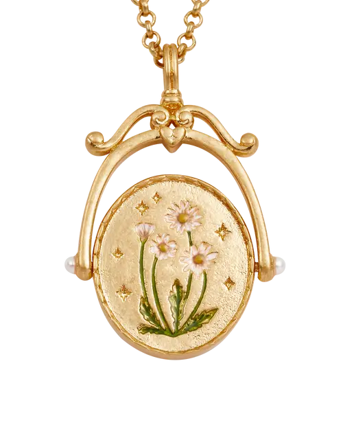 FABLE ENGLAND D Initial Daisy Spinner Chain Necklace