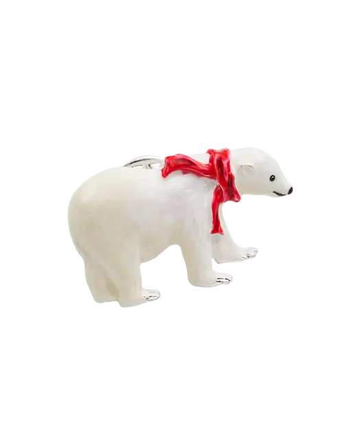 FABLE ENGLAND Polar Bear Enamel Brooch