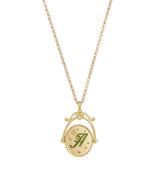 FABLE ENGLAND Initial Anemone Spinner Chain Necklace - Gold
