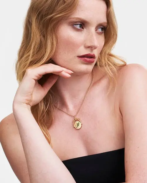 FABLE ENGLAND Initial Anemone Spinner Chain Necklace