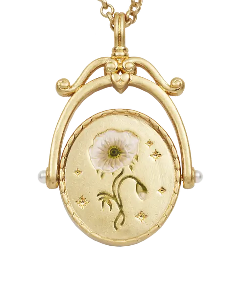 FABLE ENGLAND Initial Anemone Spinner Chain Necklace