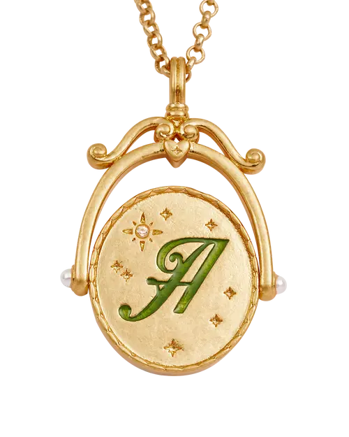 FABLE ENGLAND Initial Anemone Spinner Chain Necklace