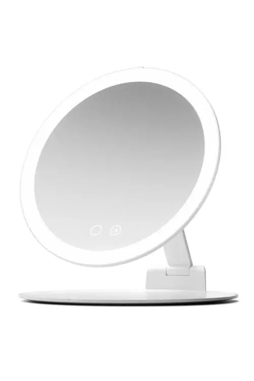FANCII Abigail Travel Mirror With 10x Magnification - White