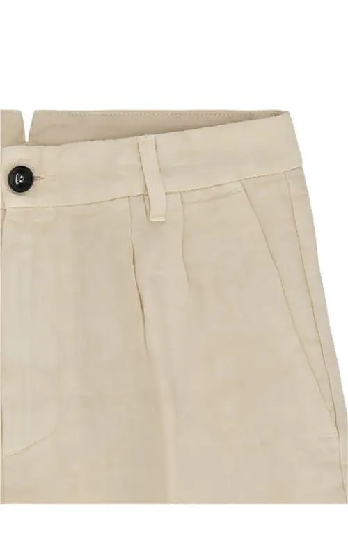 FORTELA Linen Pleated Shorts - Milk