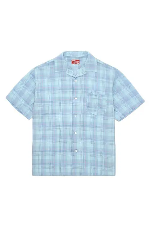 FORTELA Strike Bowling Cotton Check Shirt - Sky
