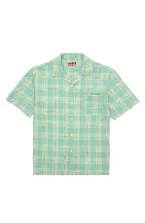 FORTELA Strike Bowling Cotton Check Shirt - Sky