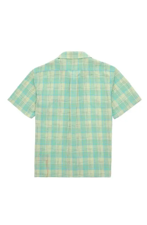 FORTELA Strike Bowling Cotton Check Shirt - Sky